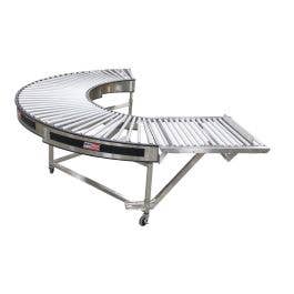 180 Degree Left Hand Gravity Turnaround Conveyor 22" Wide with 4 ...